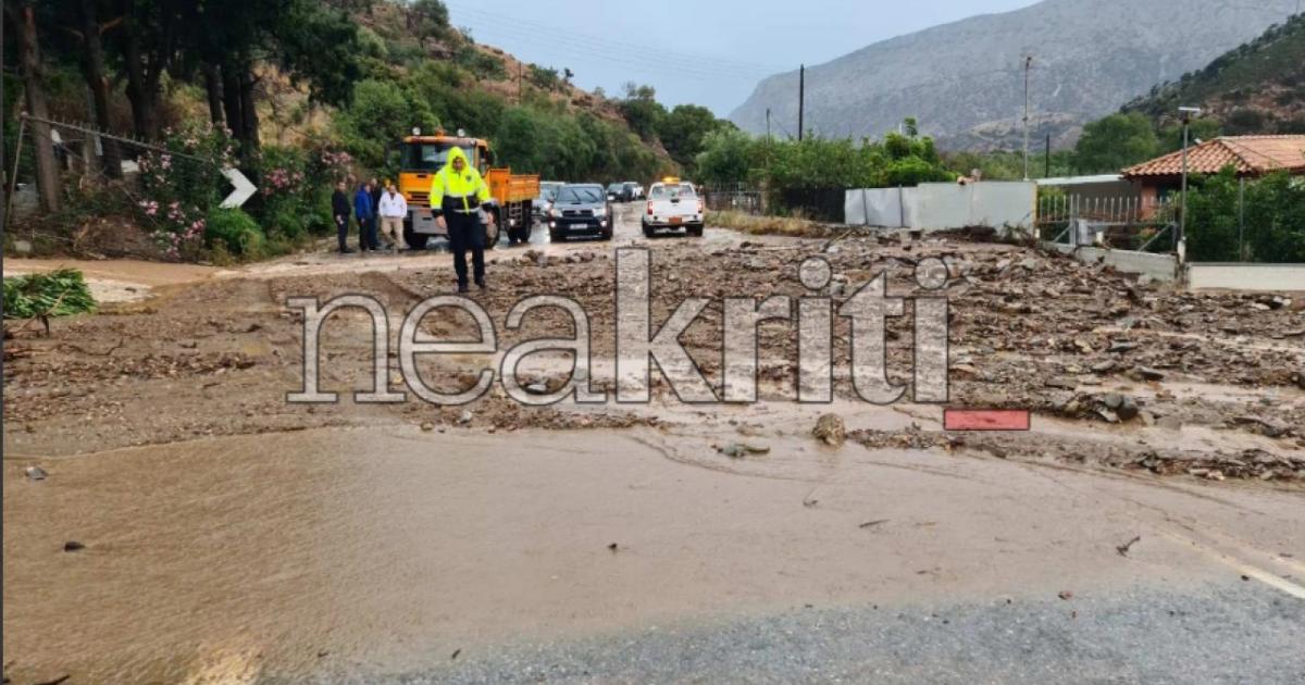 Κακοκαιρία: Σφοδρή κατολίσθηση έκλεισε εθνική οδό στην Κρήτη (Video ...