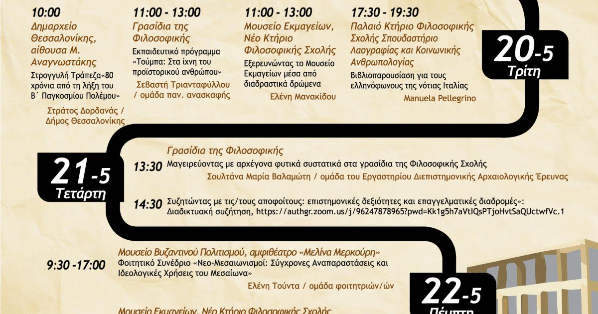 ΑΠΘ: Ανοιχτή Εβδομάδα δράσεων από το Τμήμα Ιστορίας και Αρχαιολογίας ...